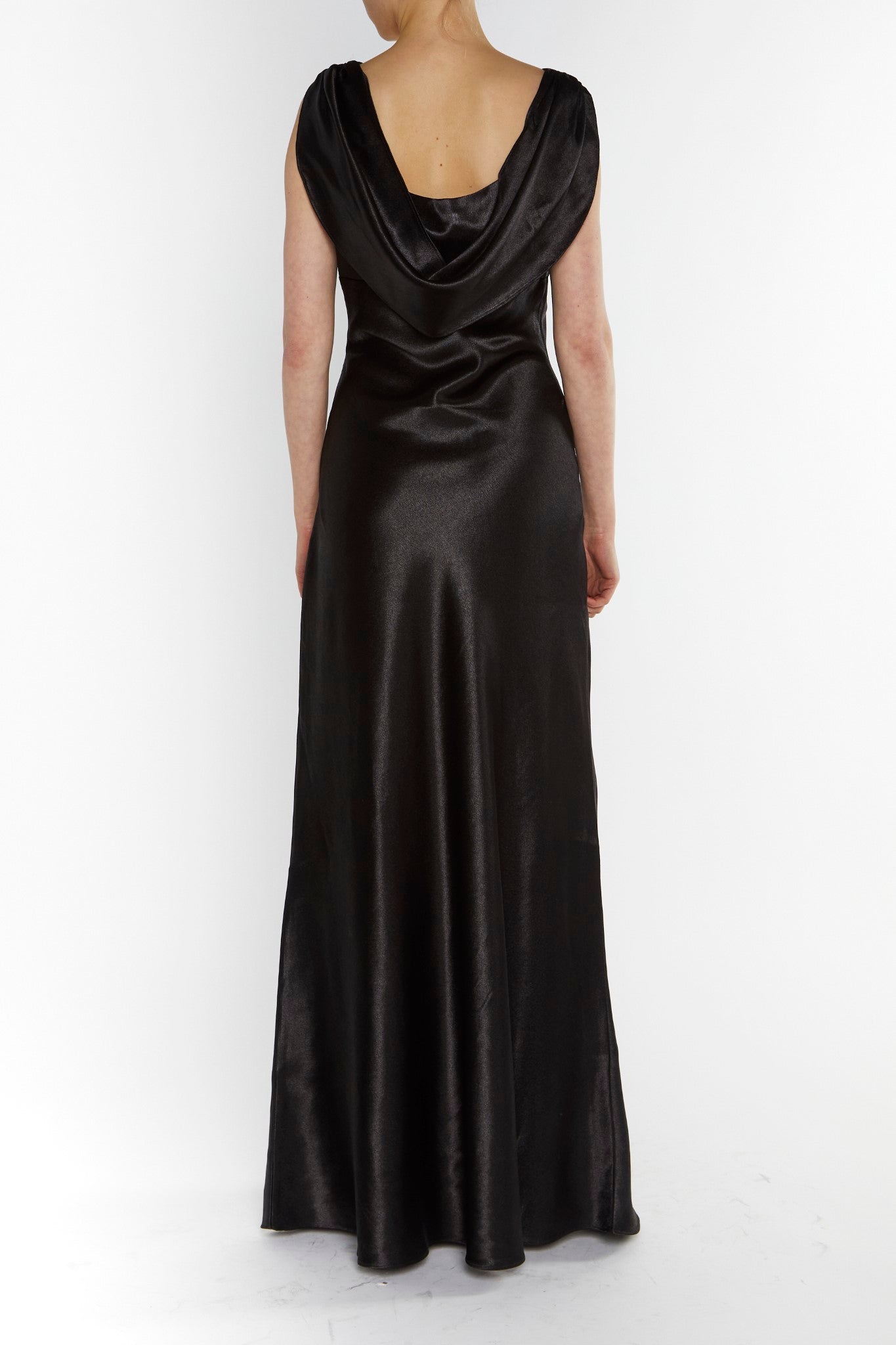 Natalie Black Cowl-Back Maxi Dress - 6 - True Decadence