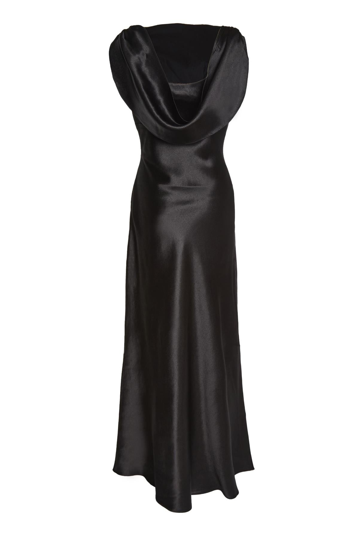 Natalie Black Cowl-Back Maxi Dress - 6 - True Decadence
