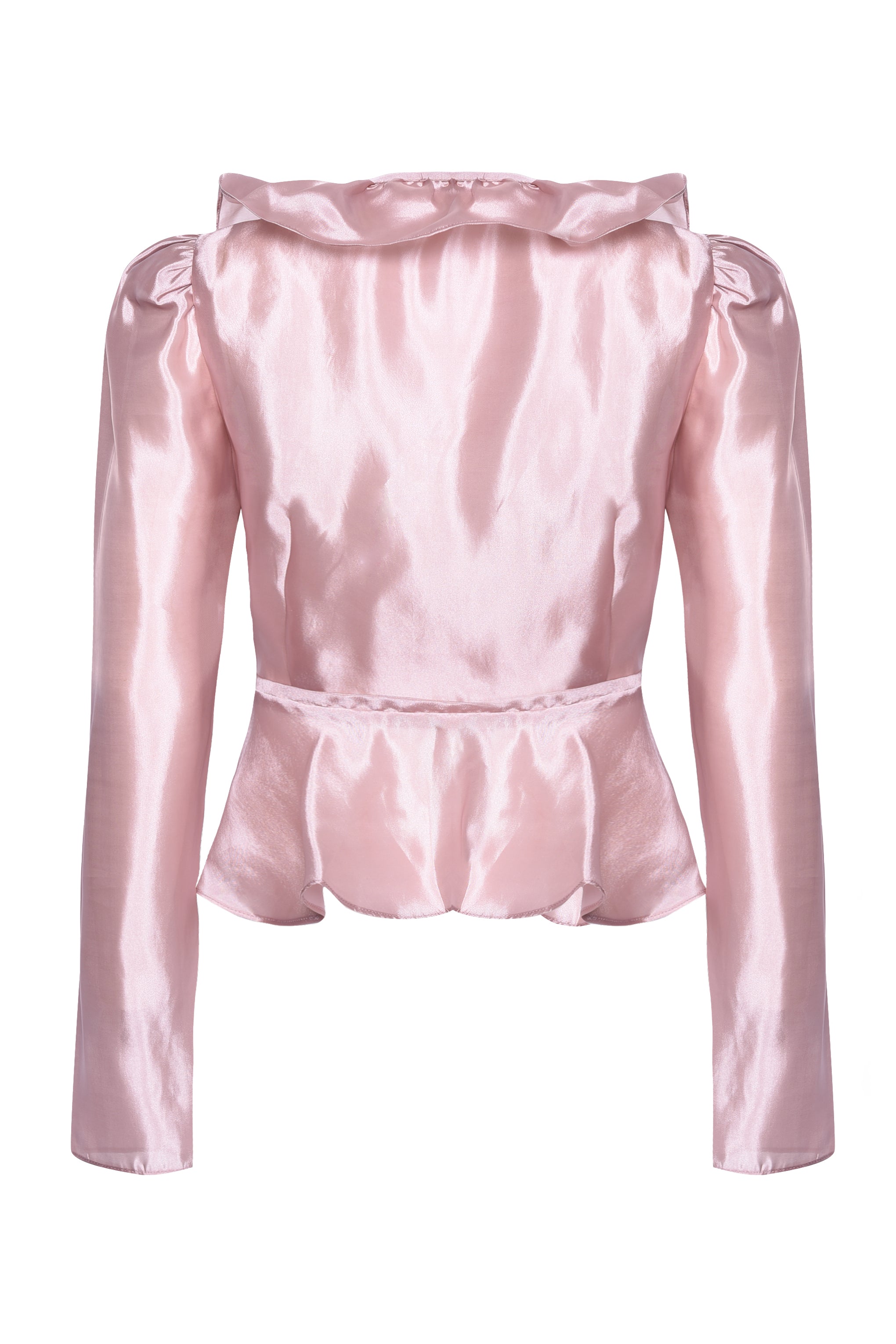 Alison Co-Ord Light-Mauve Frill Wrap Blouse - True Decadence